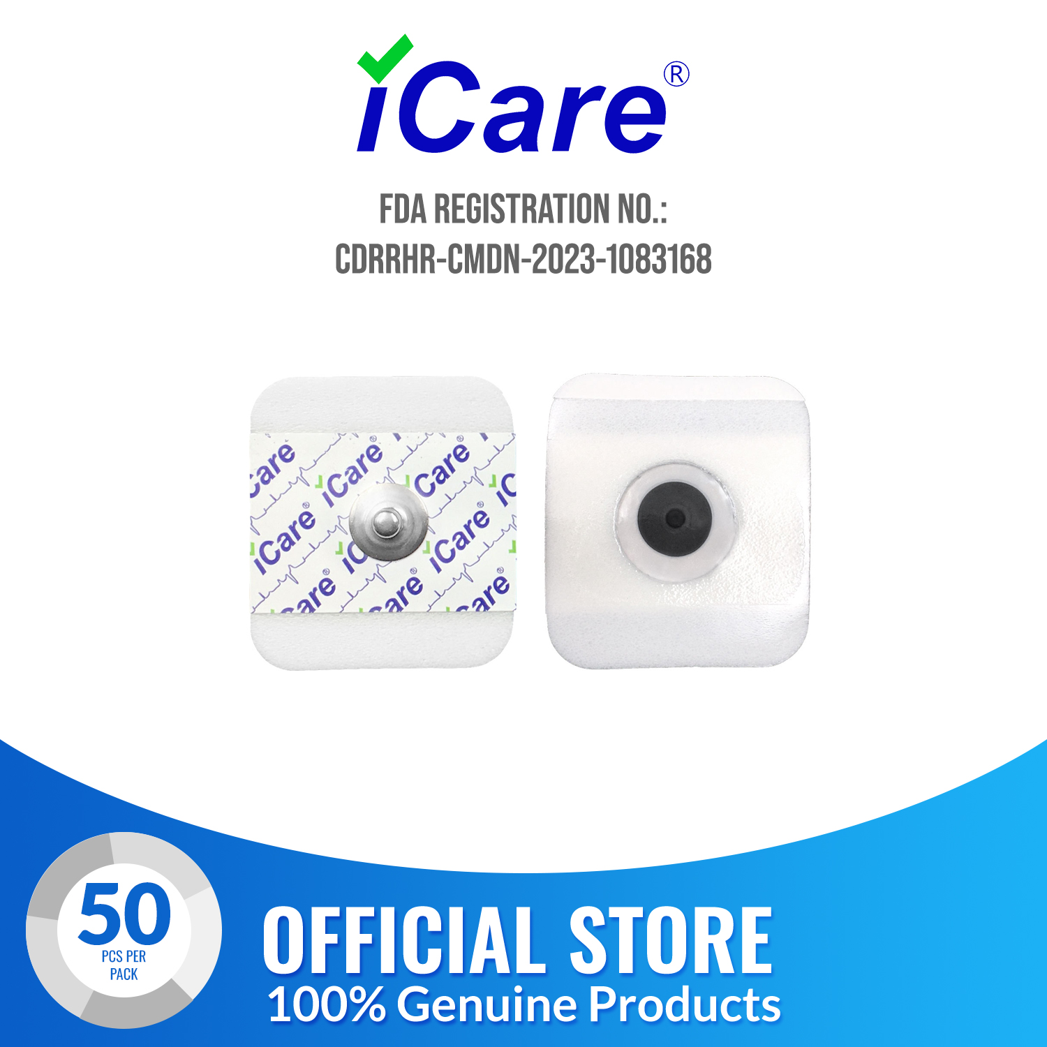 iCare® ECG Electrode Pads 50pcs per Pack – iCare Philippines