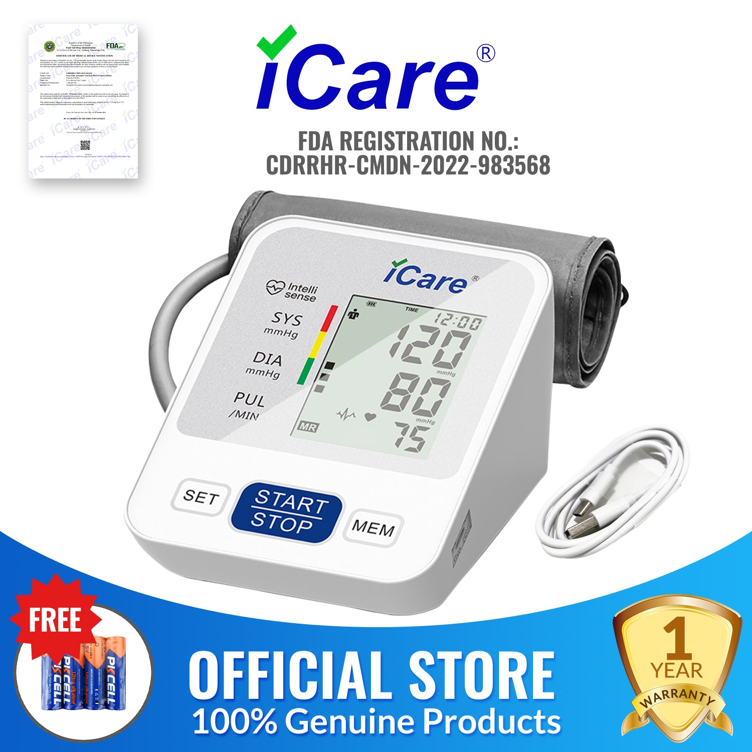 Digital blood pressure monitors store