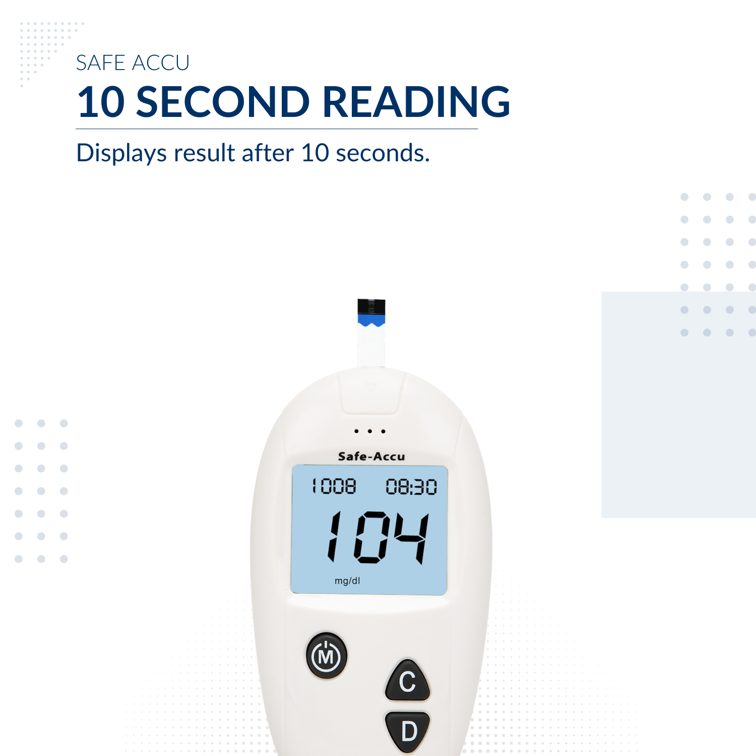 iCare® Safe Accu Blood Glucose Meter COMPLETE SET (1Meter + 25 Individ ...