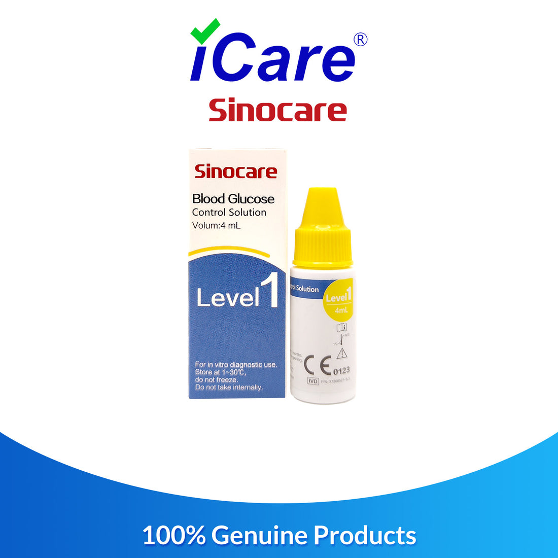 Sinocare Blood Glucose Control Solution Level 1 for Safe Accu Glucose ...